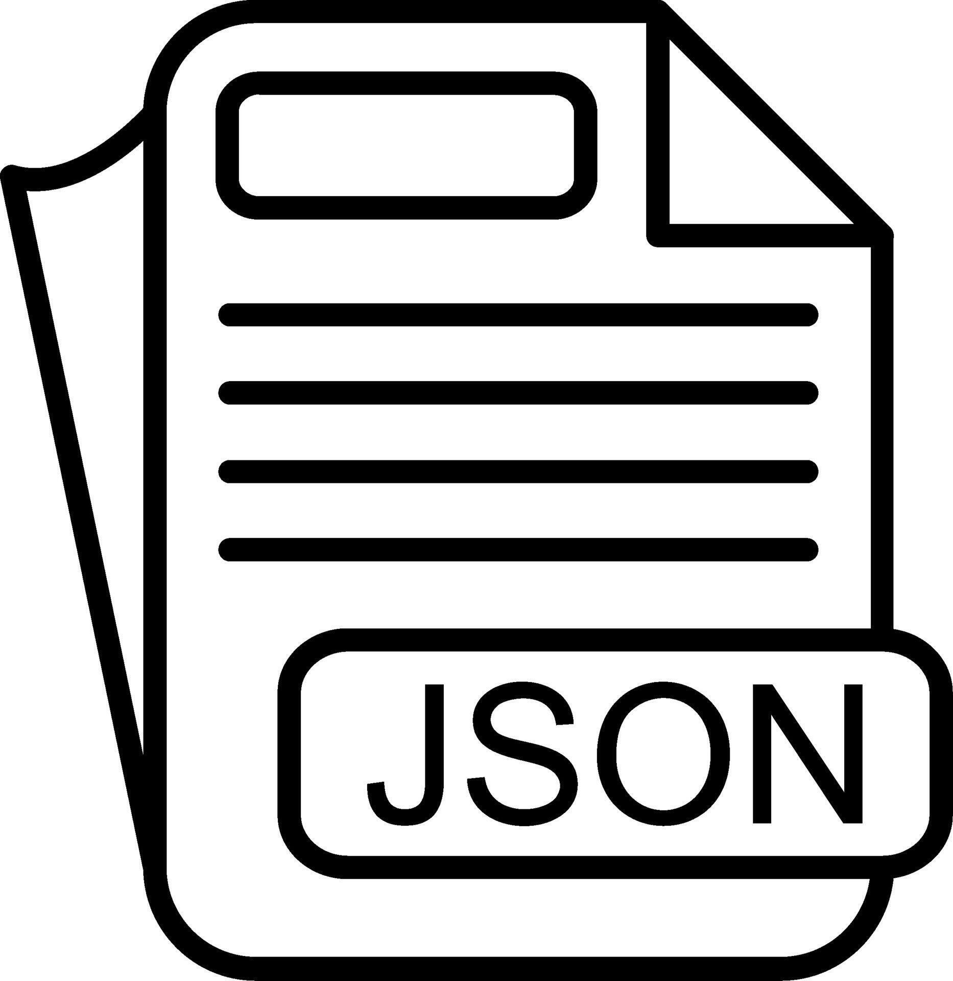 JSON File Format Line Icon 53677501 Vector Art at Vecteezy