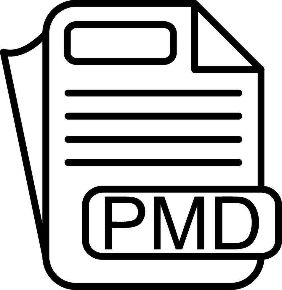 Pmd File Format Line Icon 53677579 Vector Art At Vecteezy