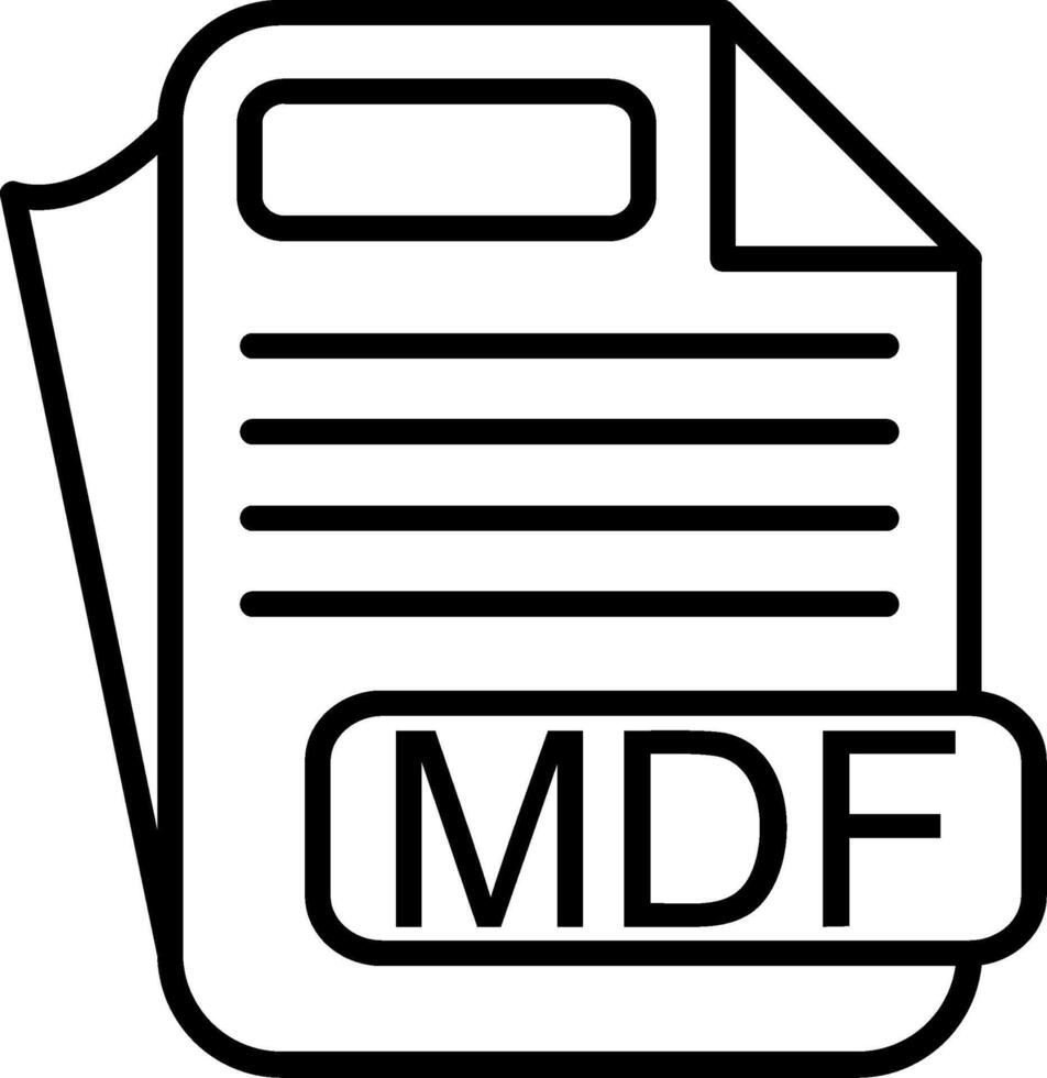 Mdf File Format Line Icon 53677665 Vector Art At Vecteezy