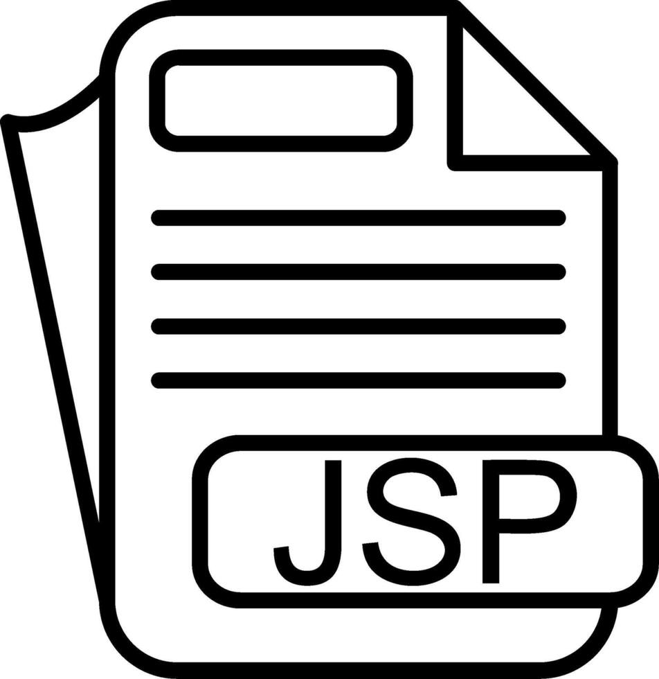 JSP File Format Line Icon 53677687 Vector Art at Vecteezy