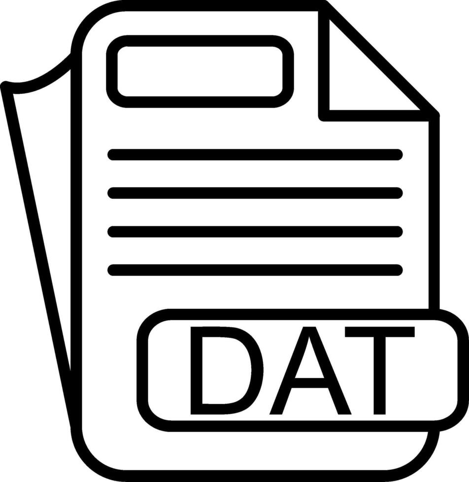 Dat File Format Line Icon 53677761 Vector Art At Vecteezy