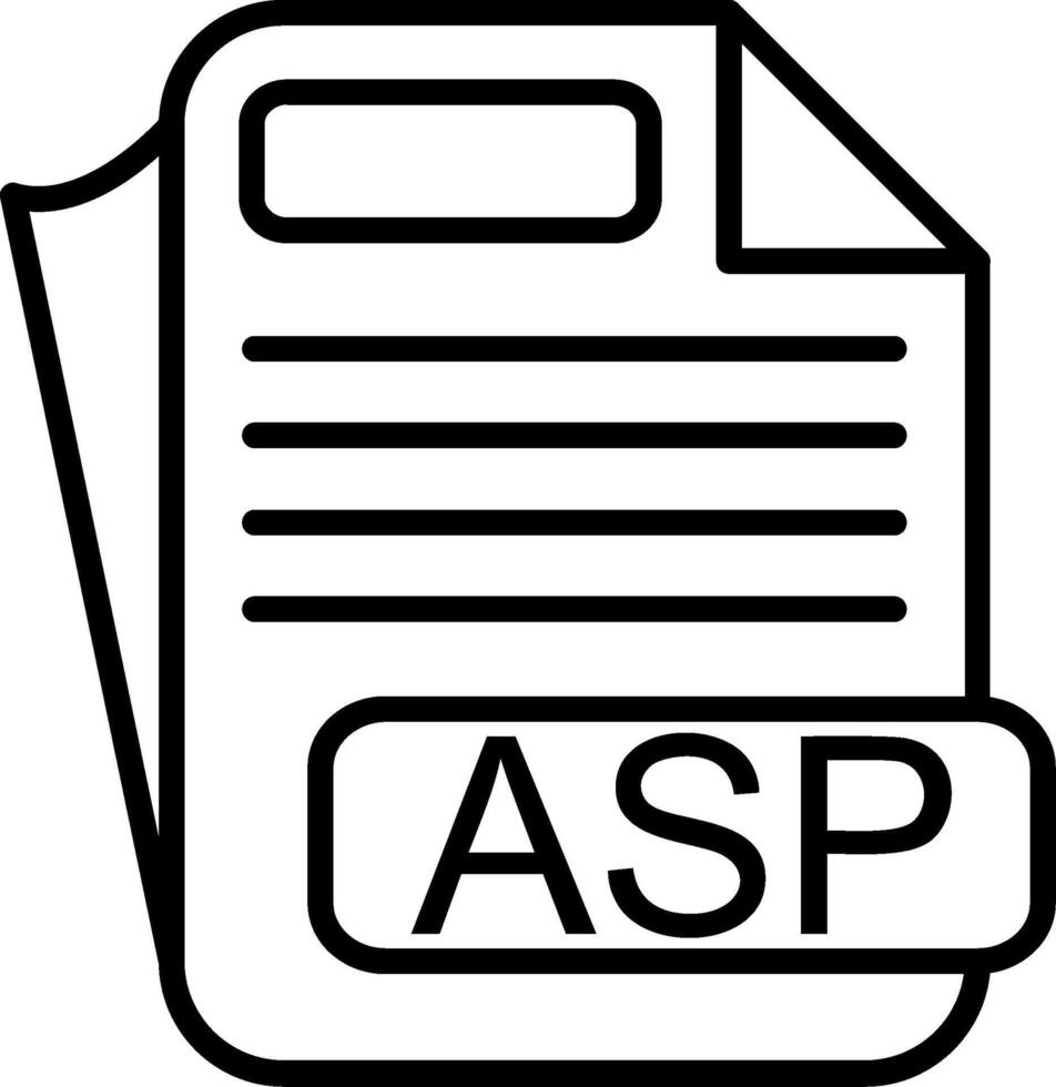 Asp File Format Line Icon 53677879 Vector Art At Vecteezy