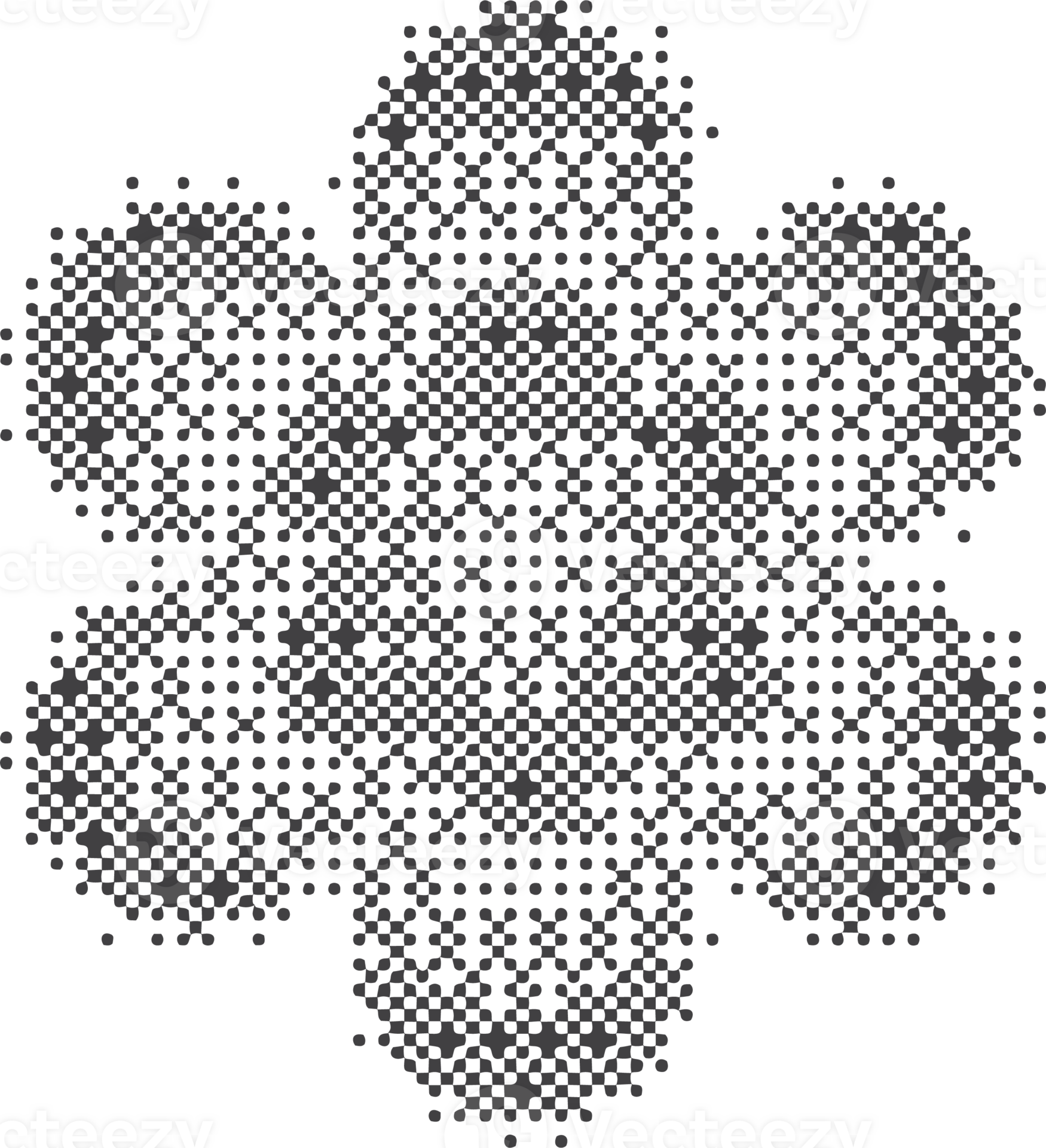 Pixel Pattern Shape Textured Flower With Bitmap Y2k Dither Gradient Retro Computer Game