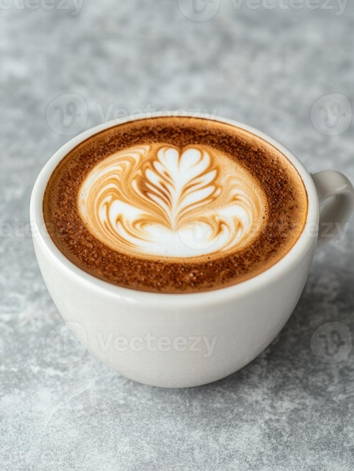 Delicious latte art in a white cup 53688837 Stock Photo at Vecteezy