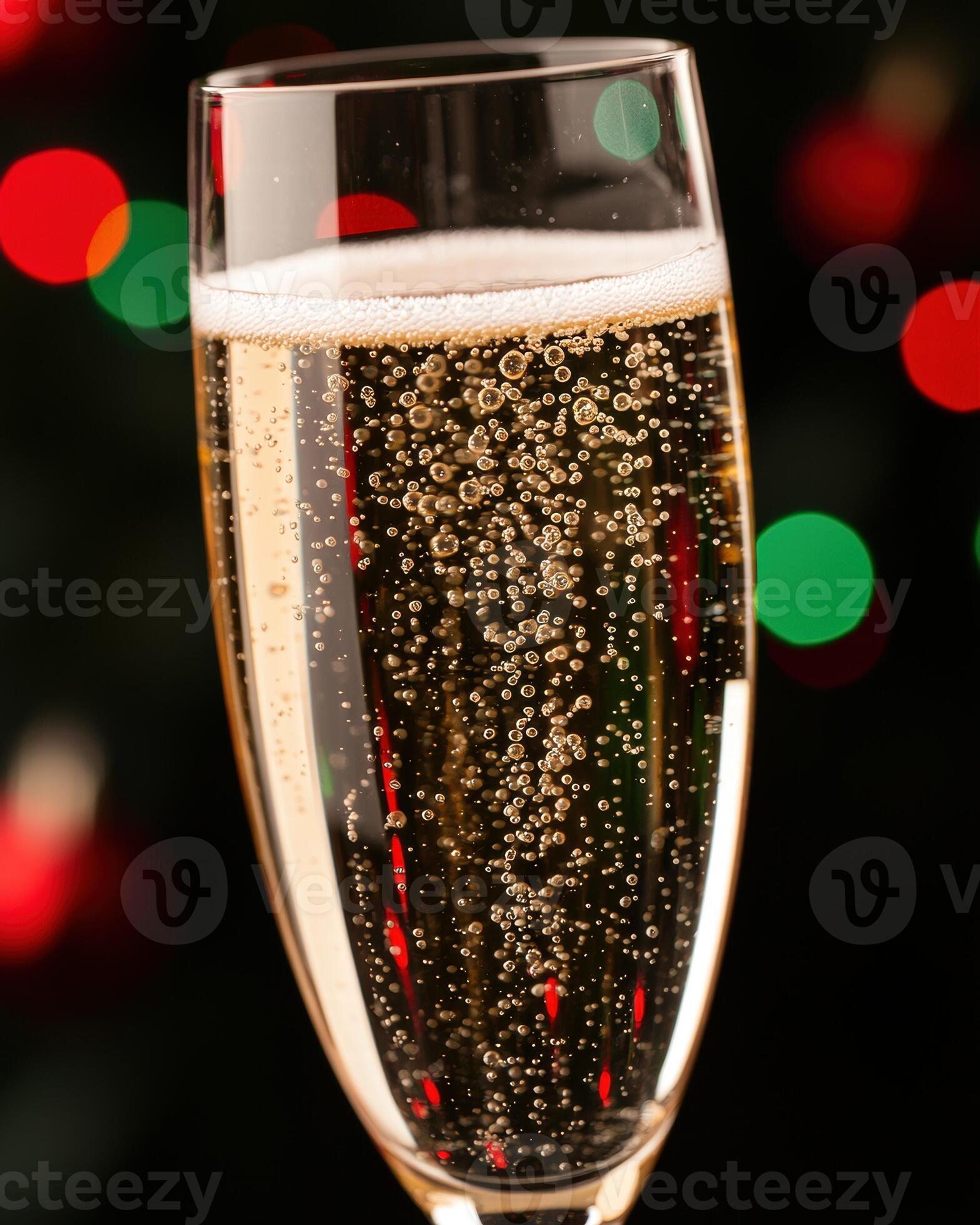 Sparkling champagne glass with holiday lights 53693266 Stock Photo at Vecteezy