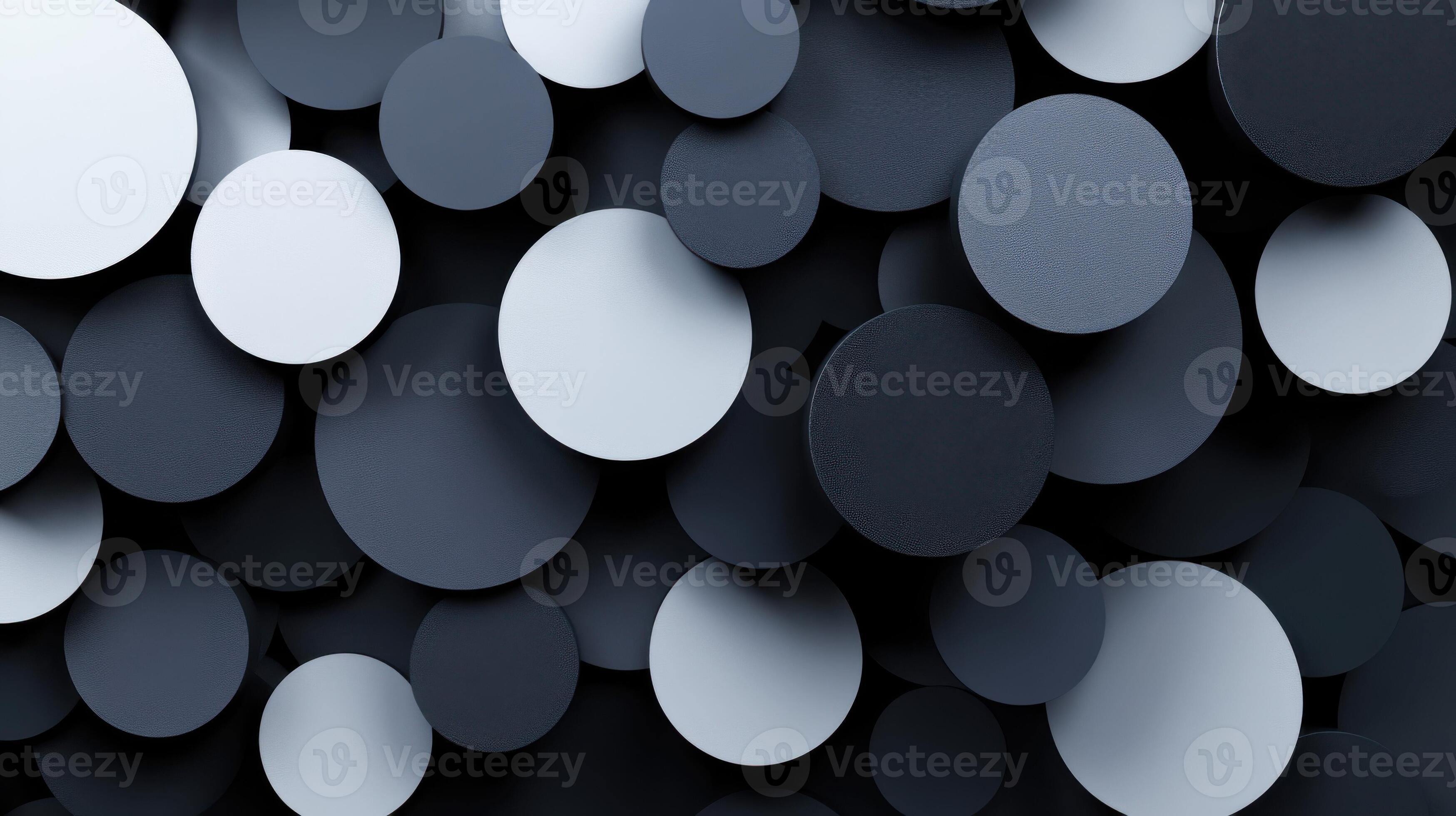 Abstract arrangement of 3D circles, overlapping shadows and striking depth. Light shadow 3d ...