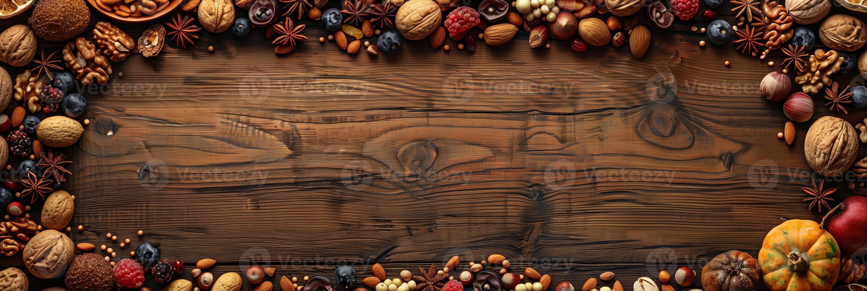Dry fruits around the perimeter with empty space in the middle, picture ... Dry fruits around the perimeter with empty space in the middle, picture ...