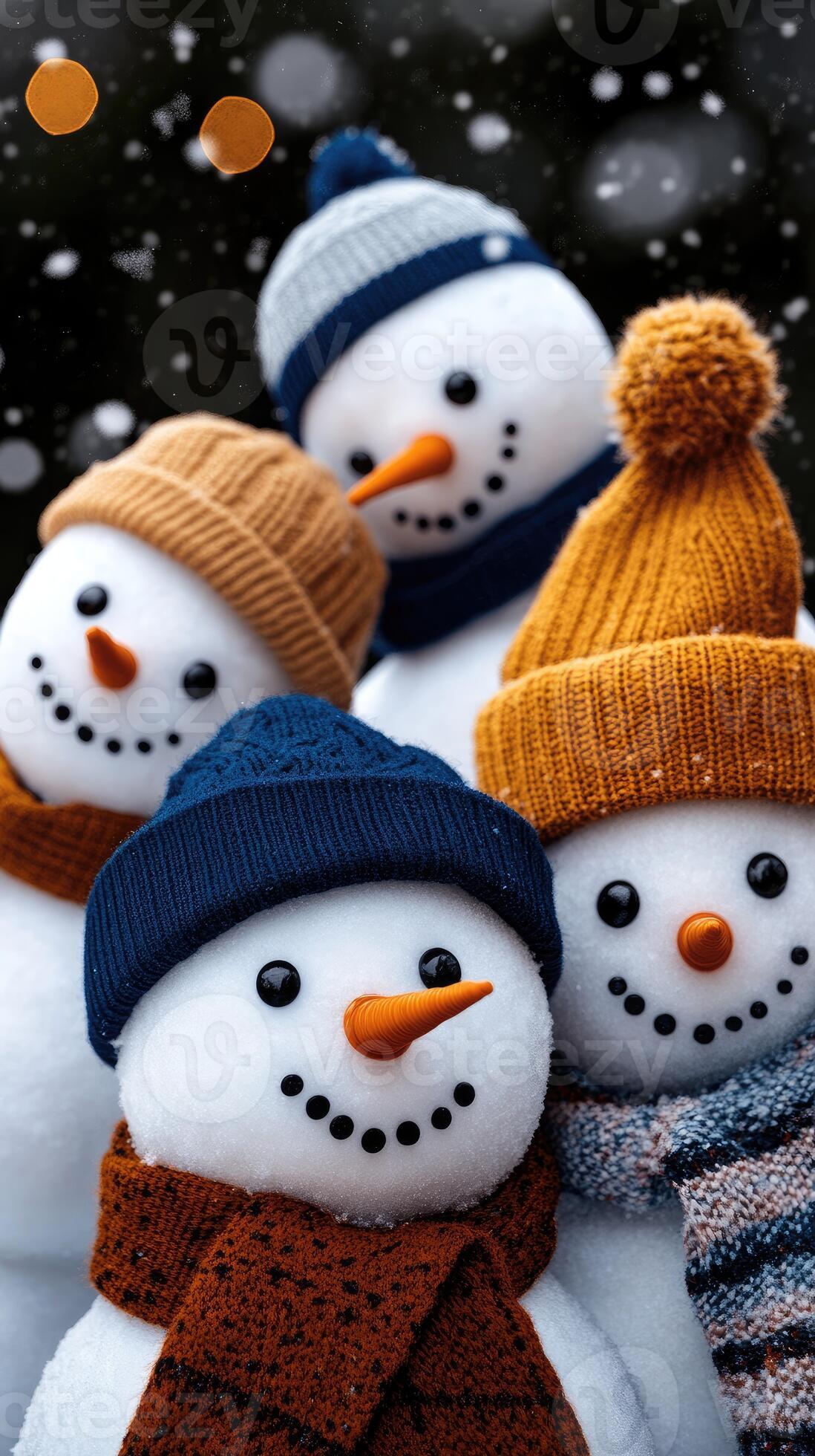 Snowmen wallpaper hd 53705394 Stock Photo at Vecteezy