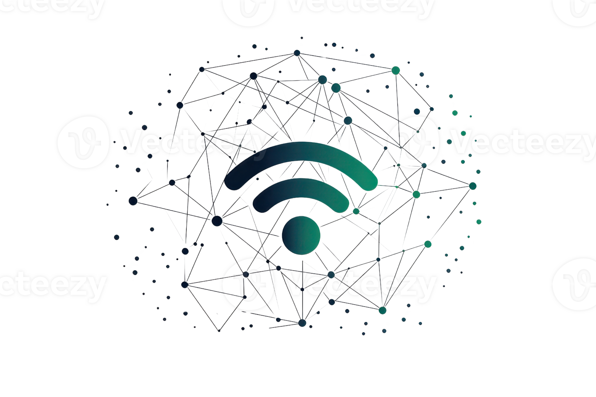 A Stylized Wi Fi Symbol Featuring Curved Lines And A Central Dot Representing Wireless