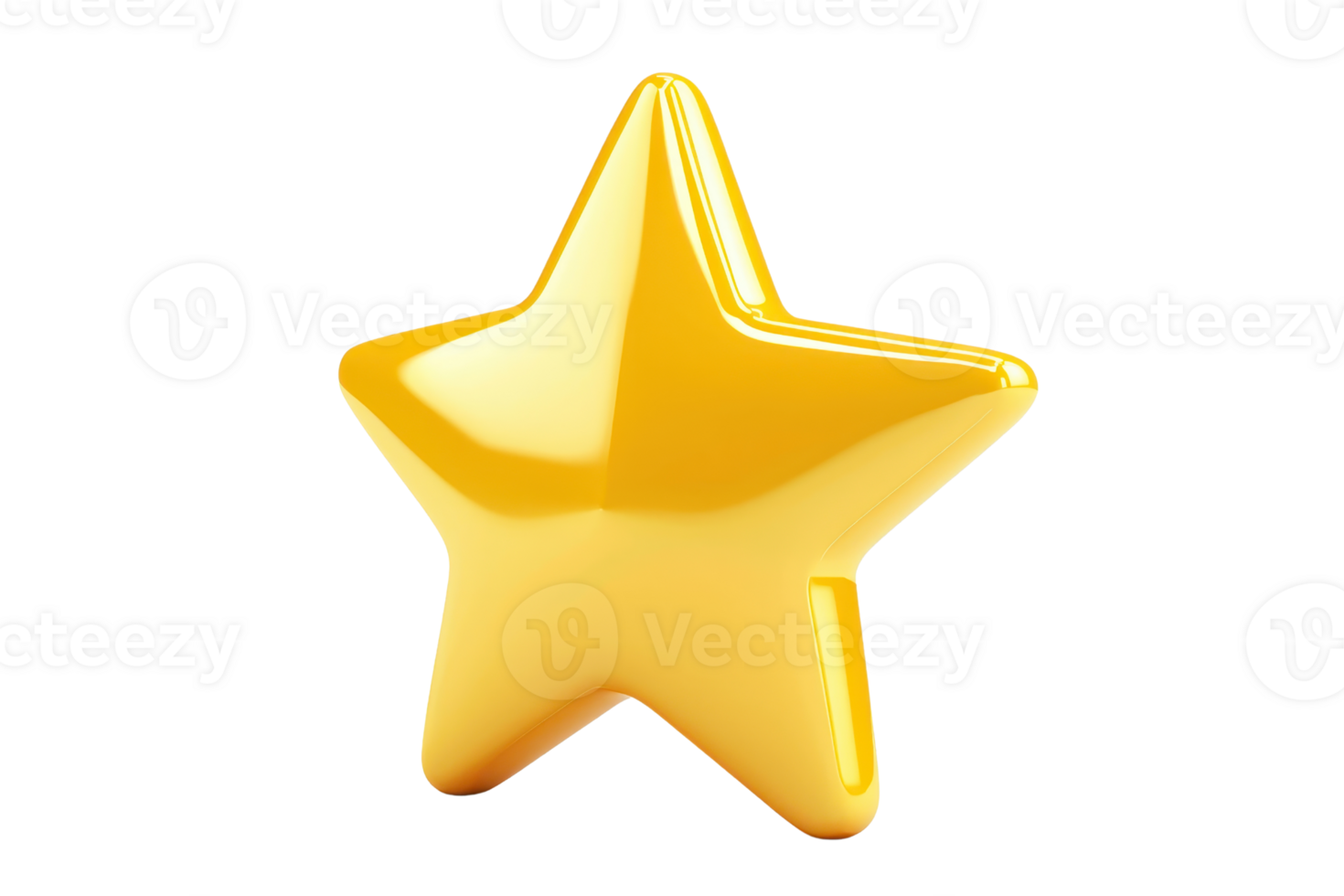 A shiny gold star isolated on a transparent background. symbolizing achievement, excellence, and ...