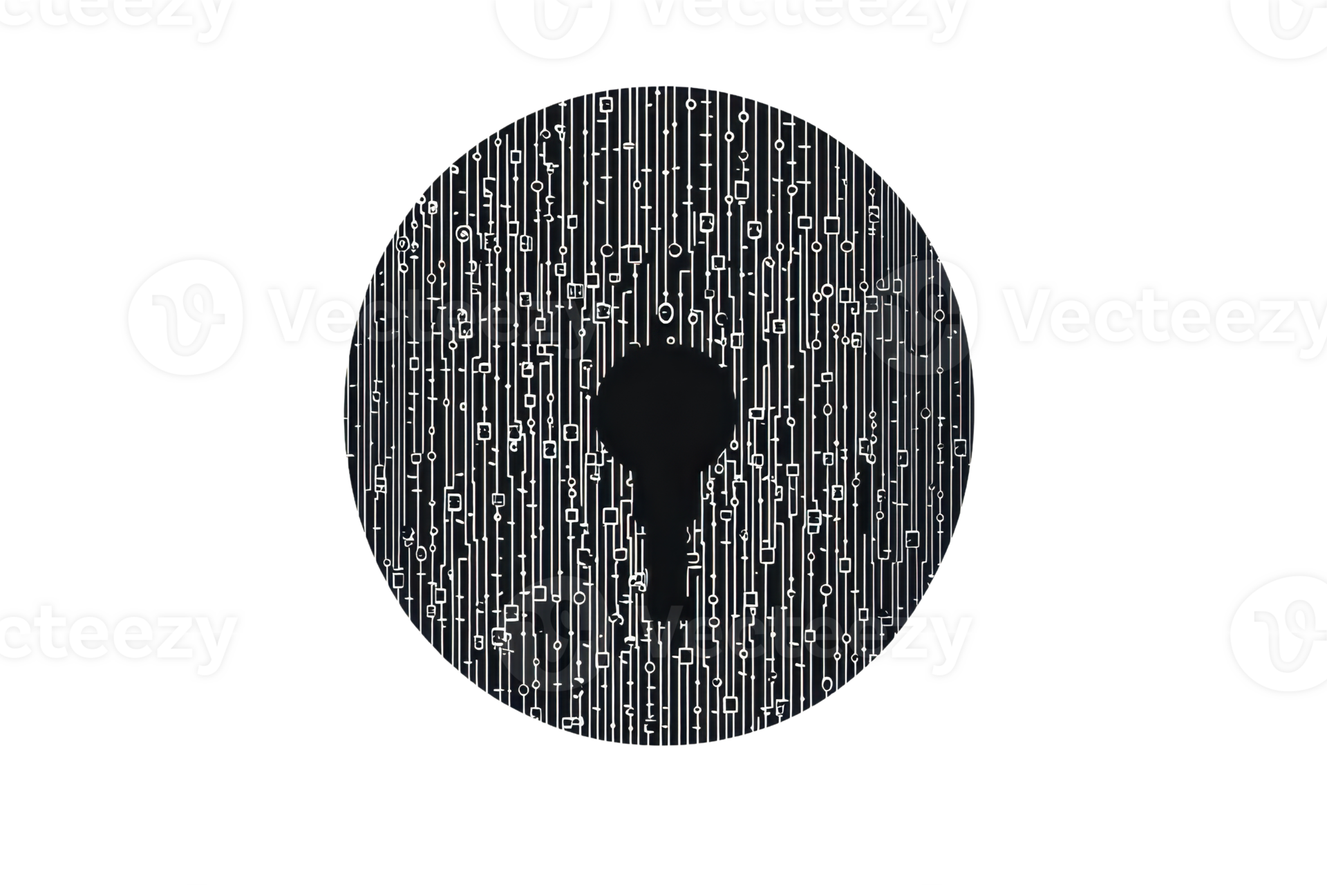 Abstract Digital Keyhole Concept With Binary Code Background Symbolizing Cybersecurity And Data