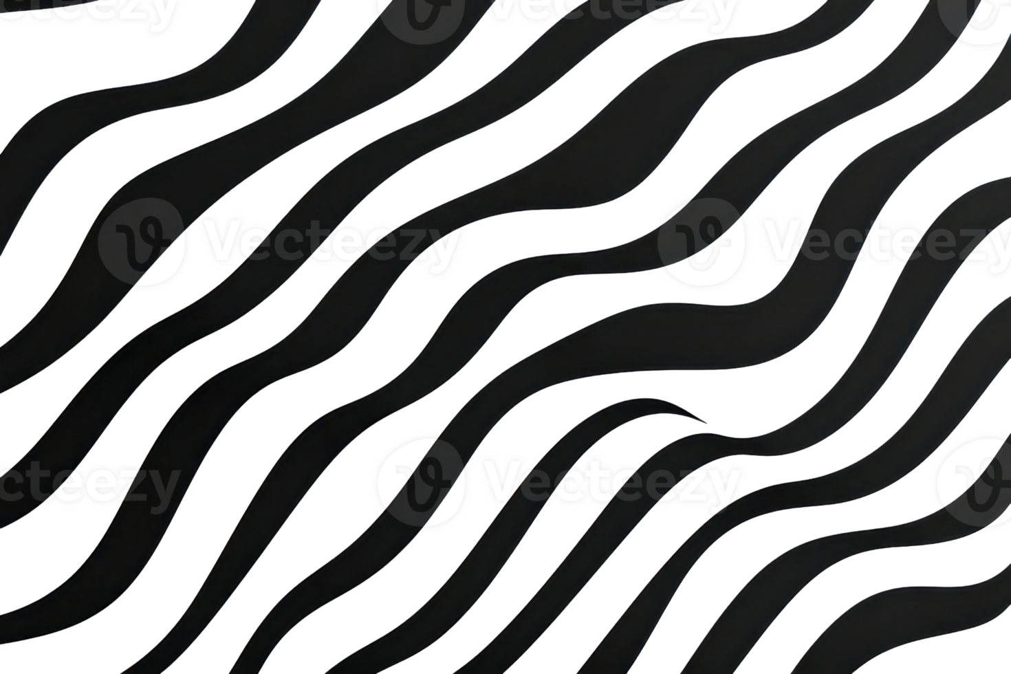 Abstract Black Wavy Lines Creating A Flowing Pattern On A Dark
