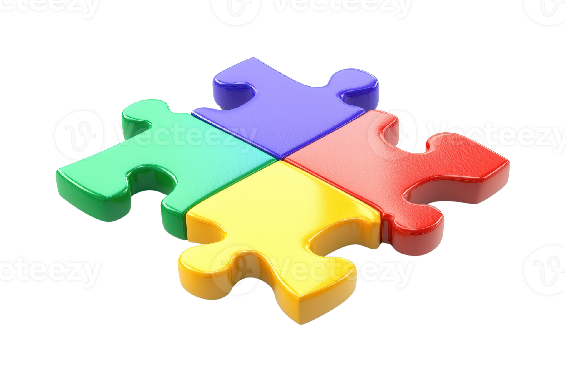 Colorful 3D puzzle pieces interlocked, symbolizing teamwork and cooperation. Perfect for ...