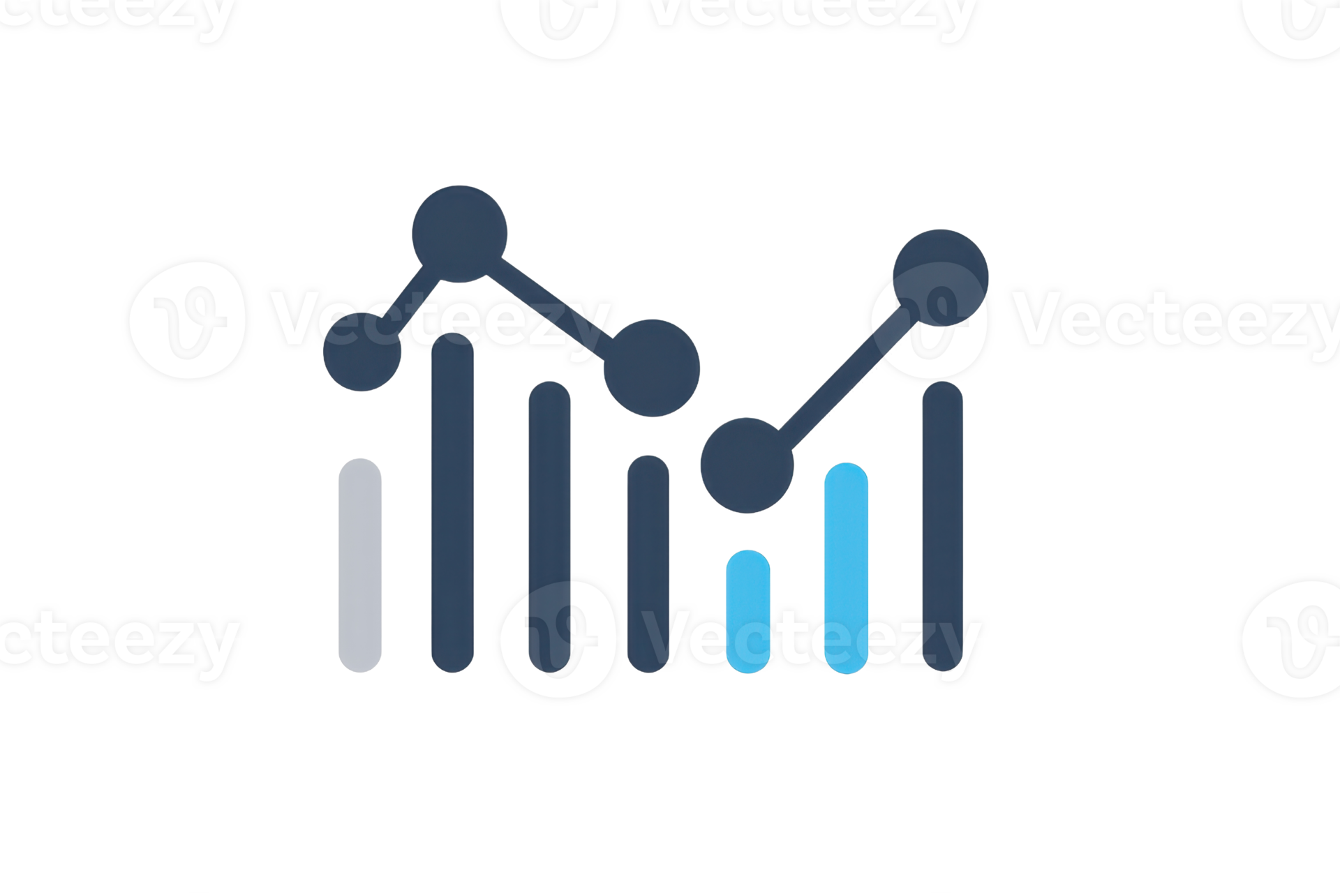 Digital graph icon depicting data analysis and growth trends with ...