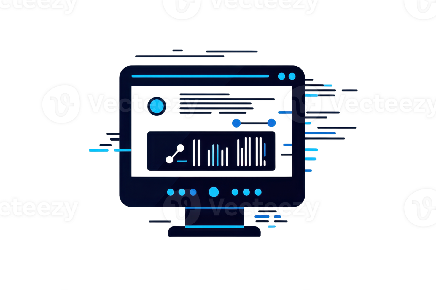 Futuristic Computer Interface With Digital Elements And Data