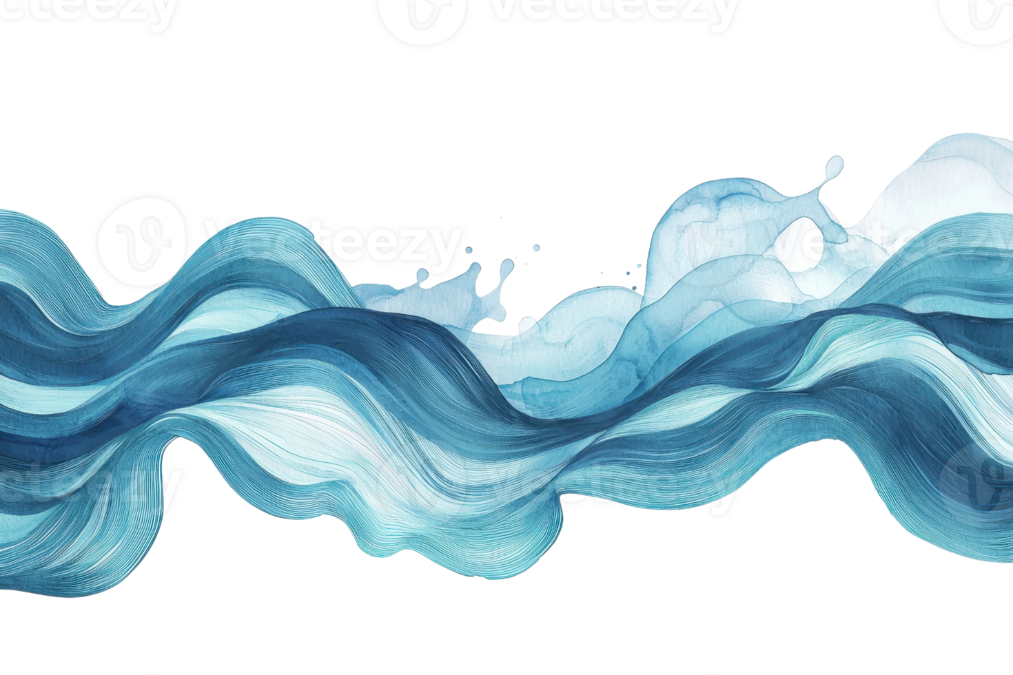 Flowing blue abstract wave design on transparent background. perfect ...