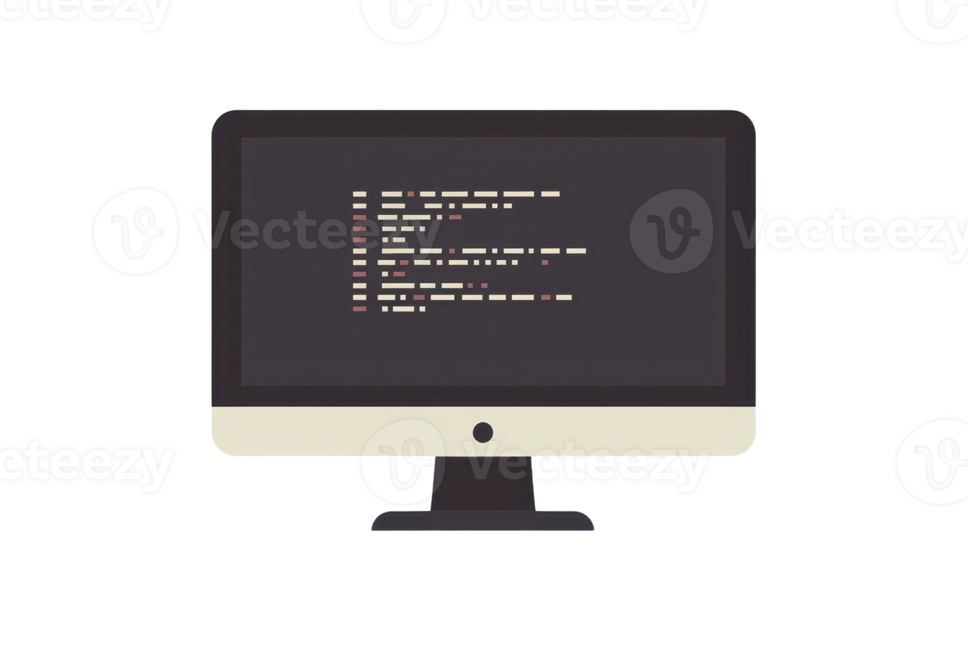 Illustration Of A Desktop Computer Screen Displaying Code Represents Programming Software