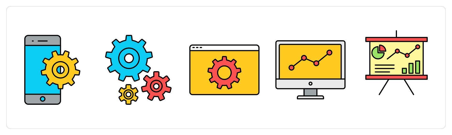 A set of communication icons as mobile settings, configuration, online setting 53723120 Vector ...