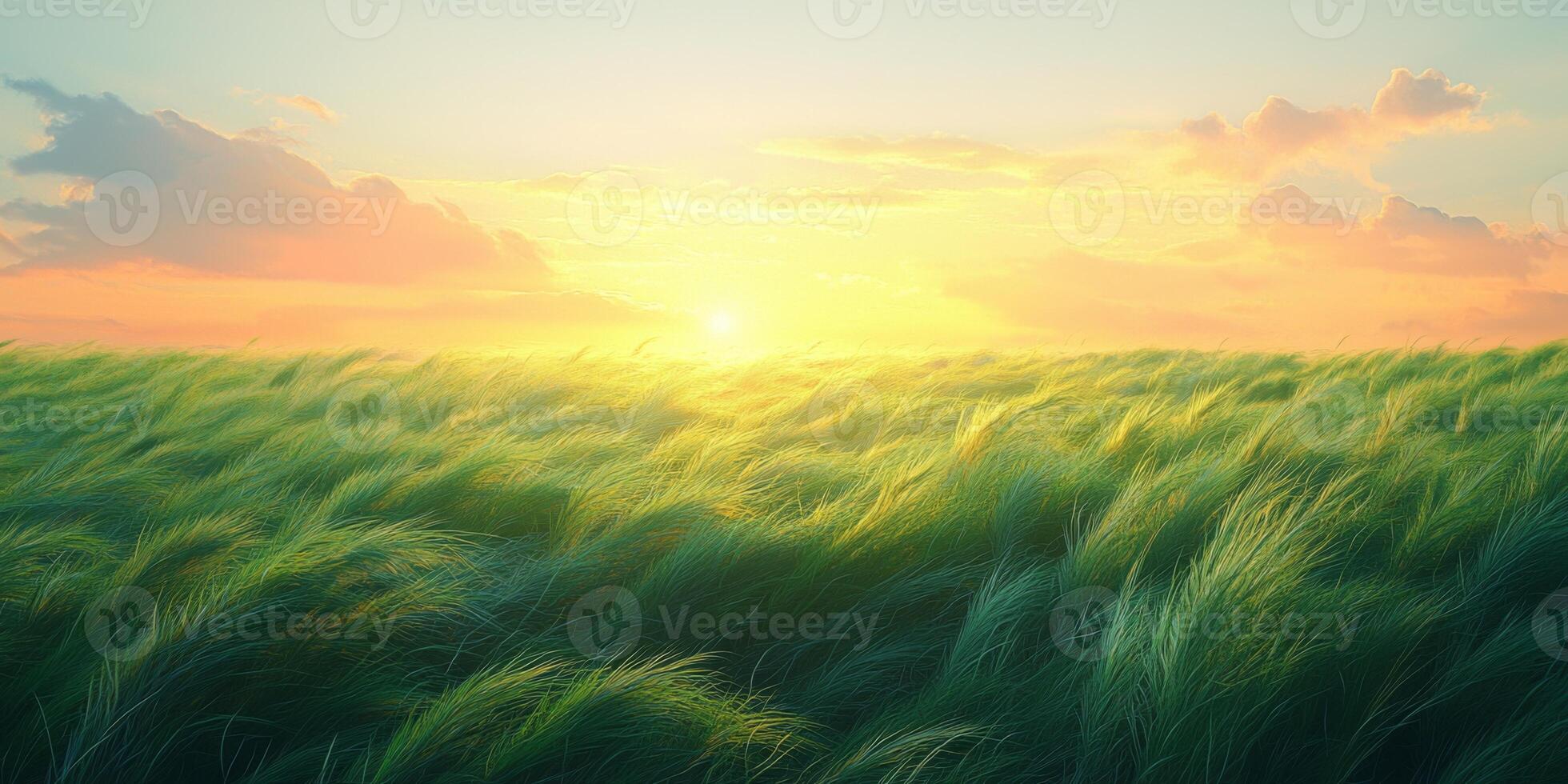 Serene Sunset Over Lush Green Grass Field Landscape 53729369 Stock ... Serene Sunset Over Lush Green Grass Field Landscape 53729369 Stock ...