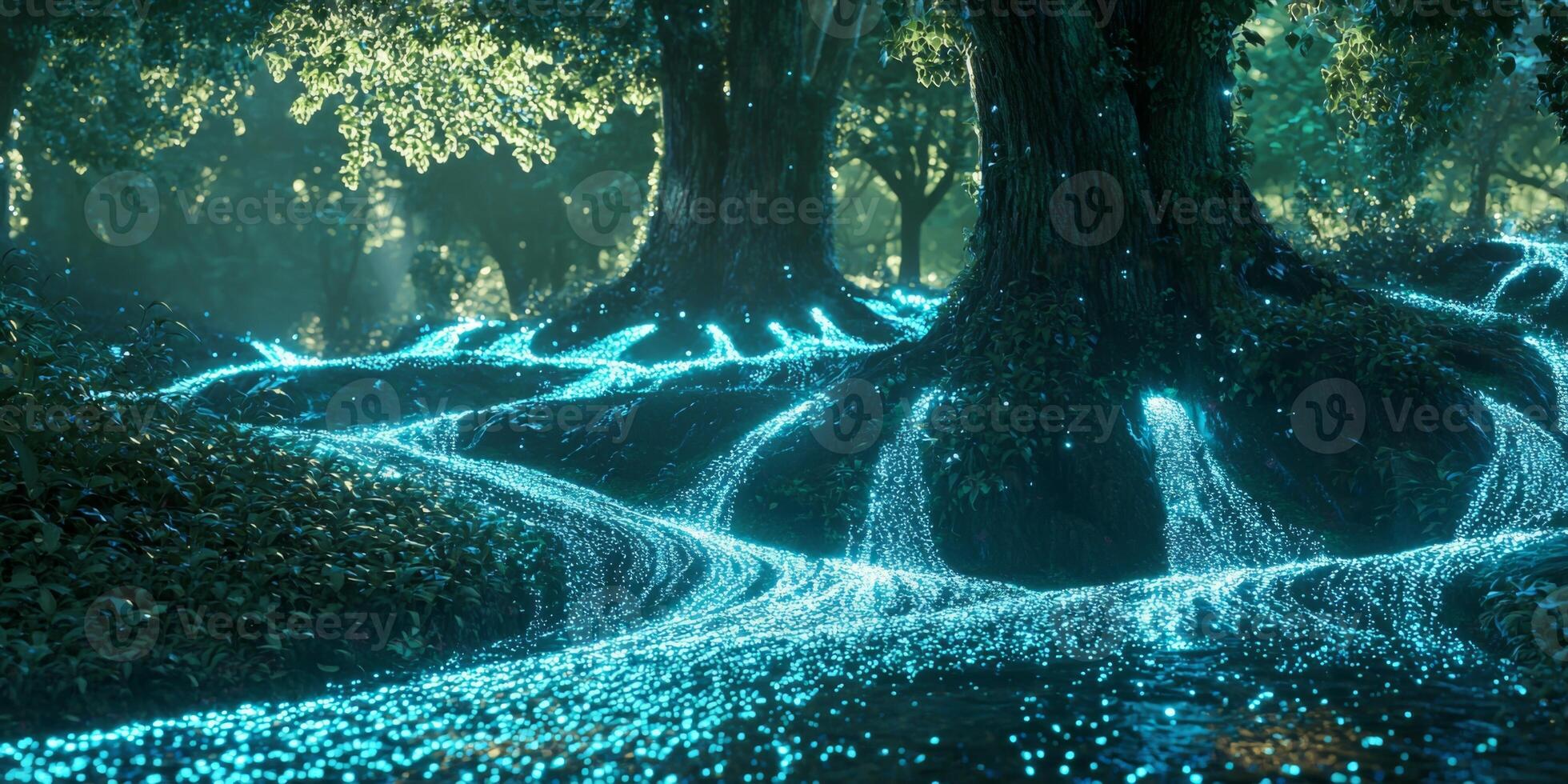 Enchanting Glowing Rainforest Mystical Nature Scene 8K 53730472 Stock ...