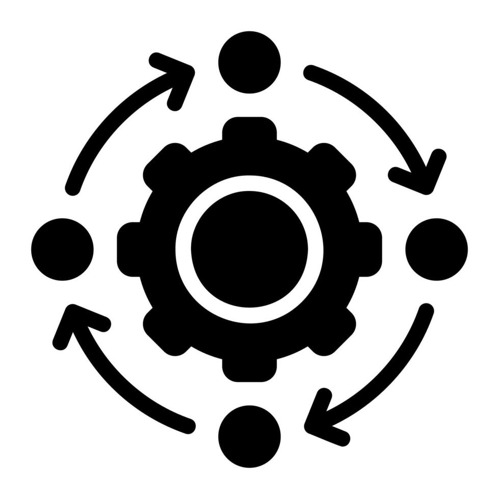 automated workflow glyph icon 53739662 Vector Art at Vecteezy