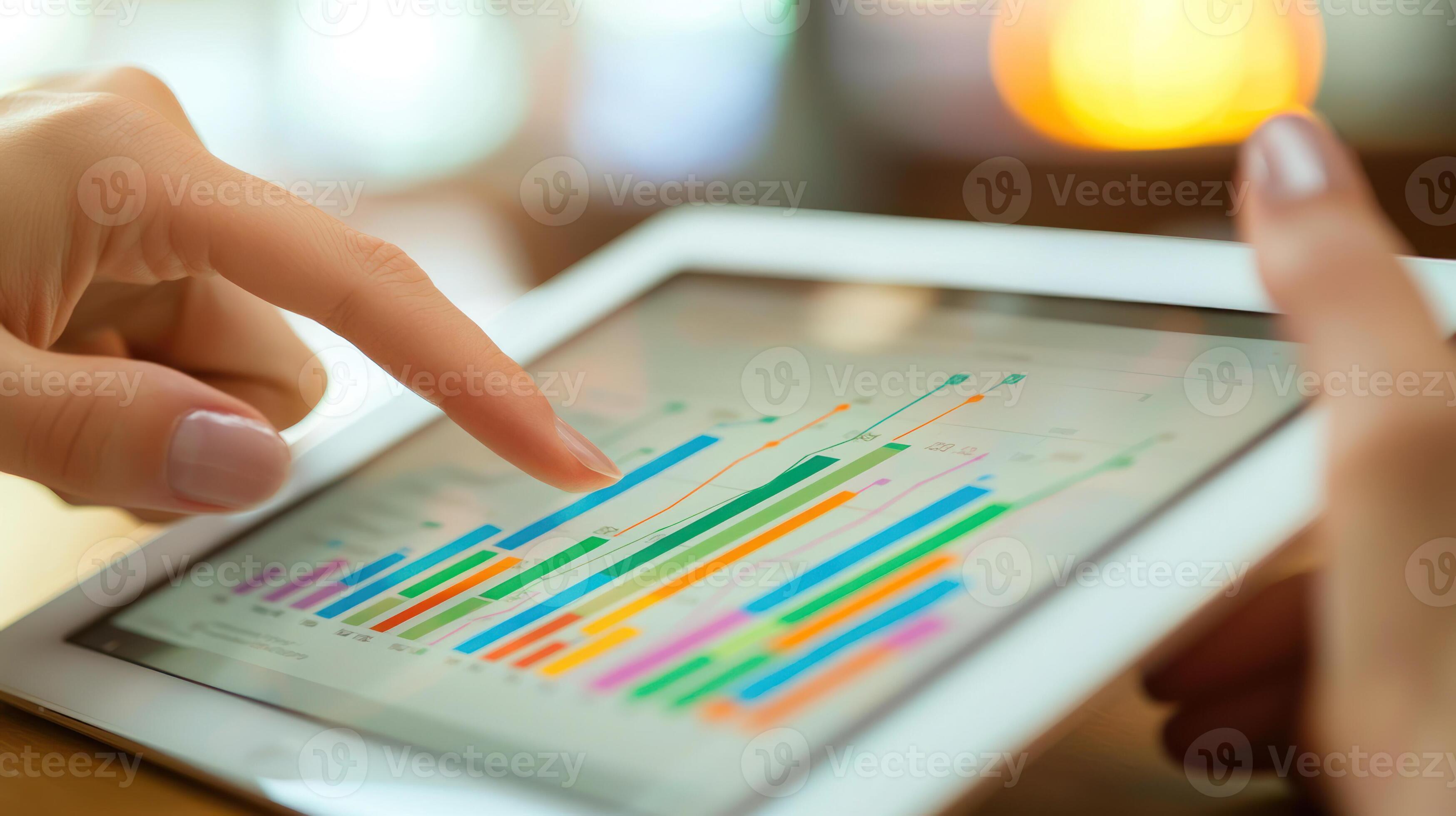 Close Up of Tablet Showing Data Visualization Graphs 53746386 Stock ...