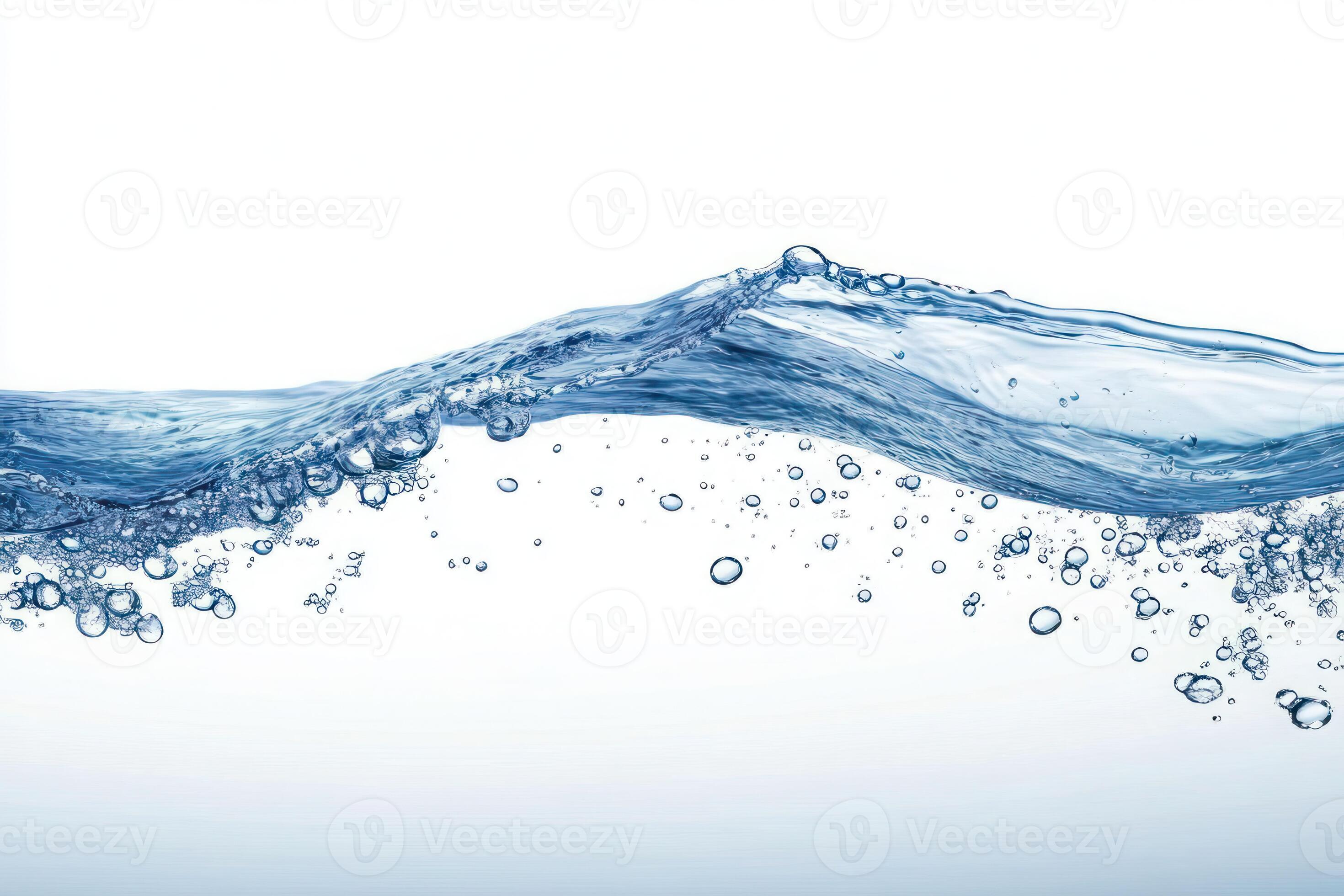 Blue Water Wave Bubbles Splash Purity Refreshing Clean Liquid Texture Background Nature Ocean ...