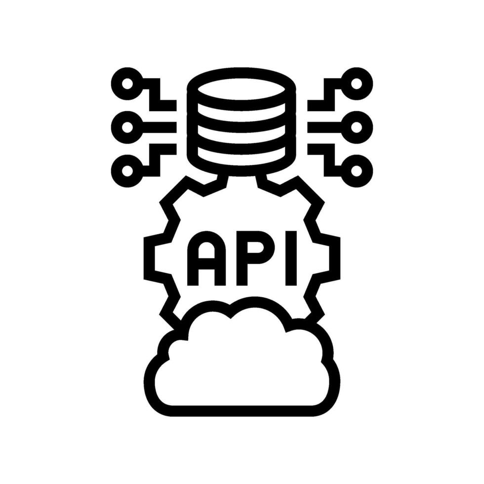 api connection cloud computing line icon illustration 53767742 Vector ...