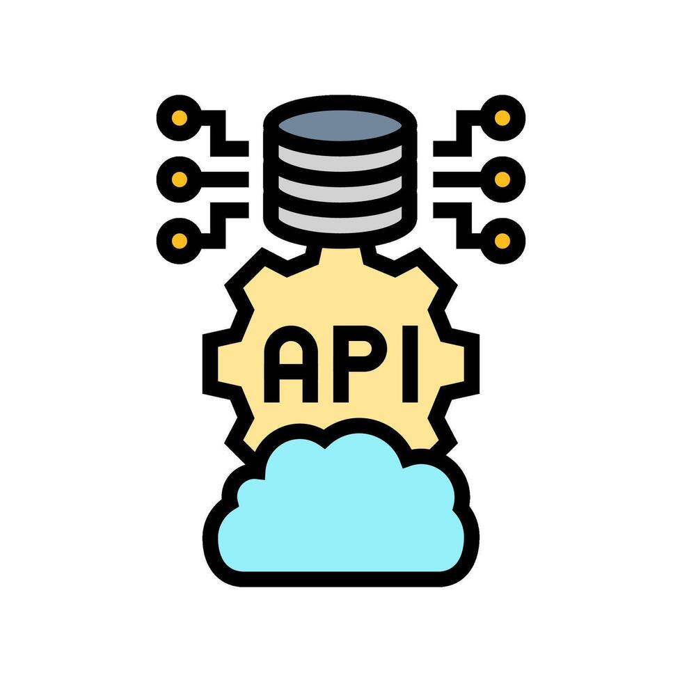 Api Connection Cloud Computing Color Icon Illustration 53767743 Vector