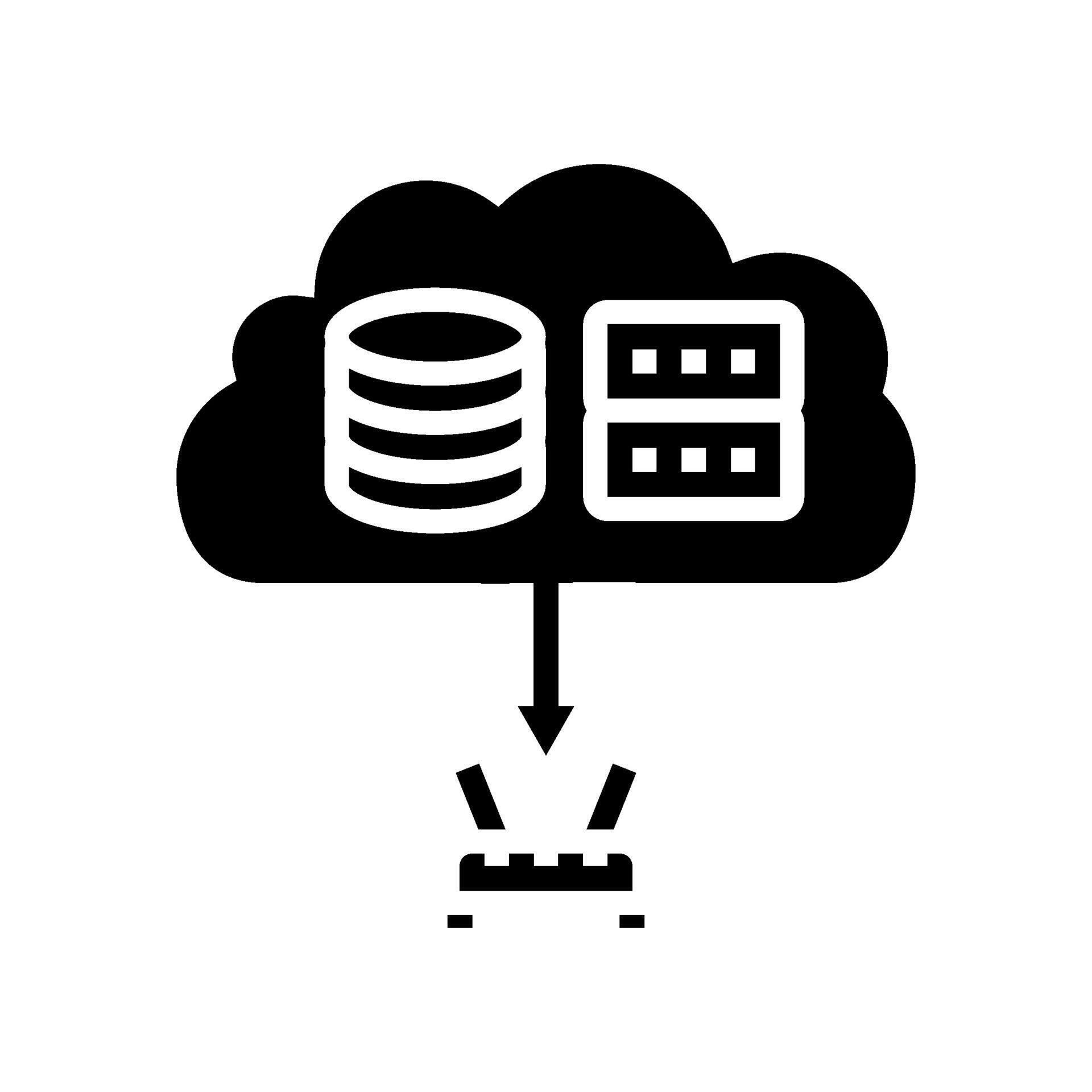 cloud infrastructure data center glyph icon illustration 53767914 ...