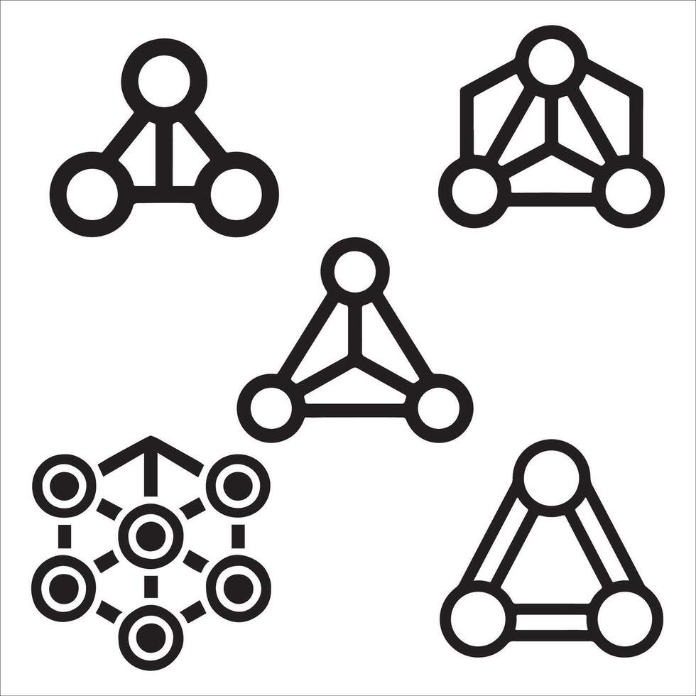 Minimalist Interconnected Circles Symbolizing Unity Set 53771295 Vector