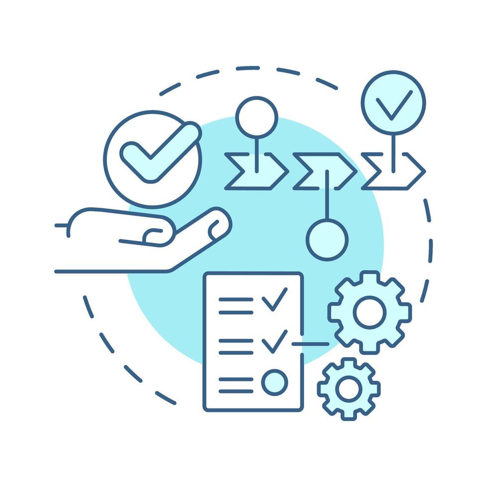 Set in order light blue concept icon. 5S methodology. Arrange items. Efficient workflow ...