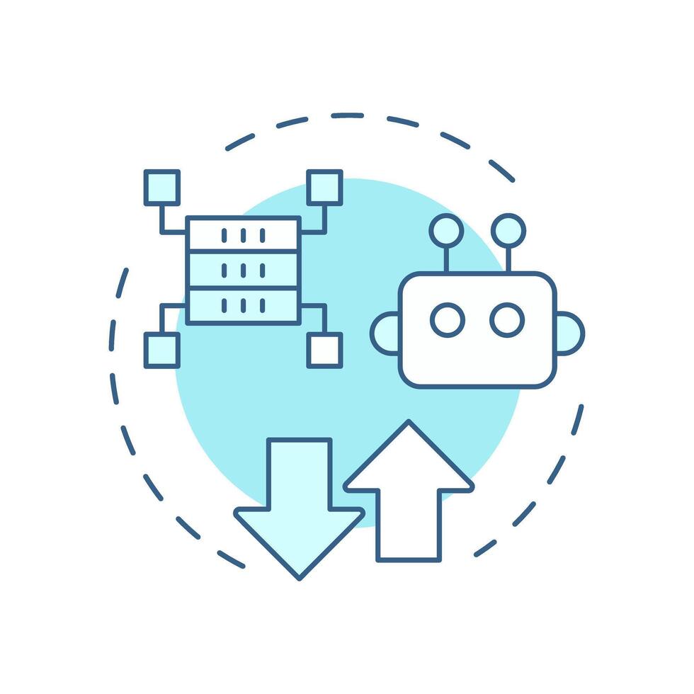Defined data input and output soft blue concept icon. Robotic processes ... Defined data input and output soft blue concept icon. Robotic processes ...