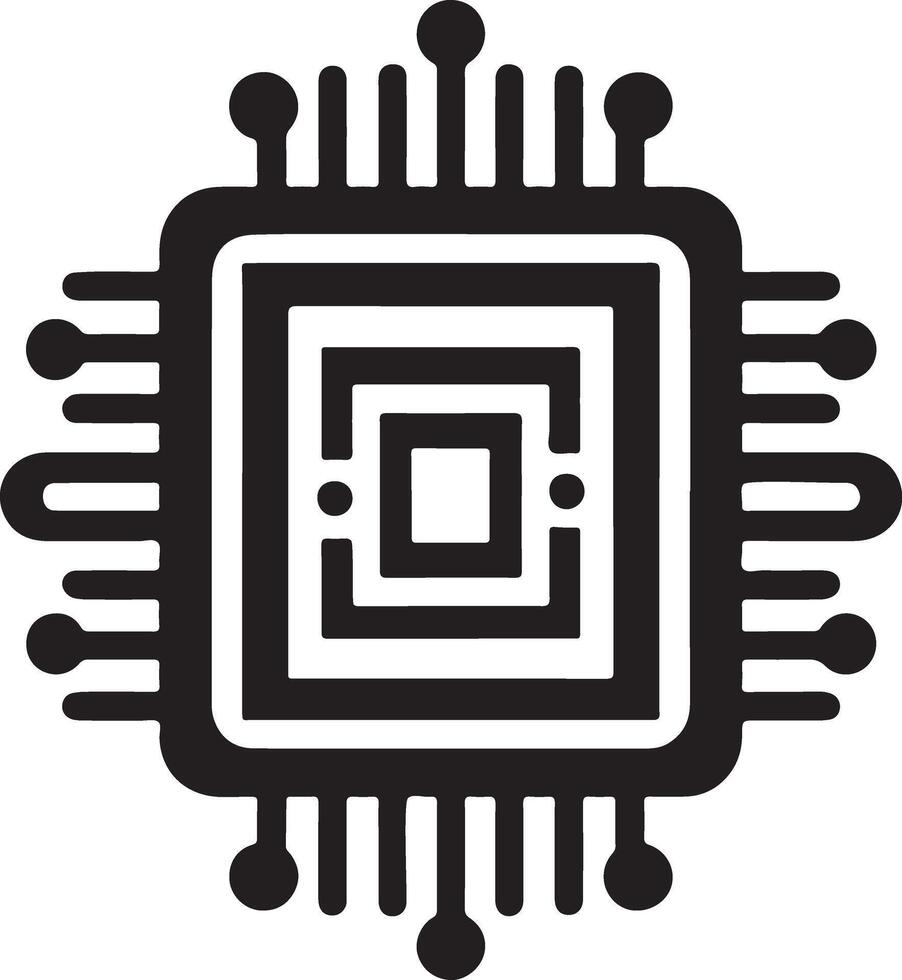 Microchip Silhouette Icon A Simple Illustration Of A Microprocessor