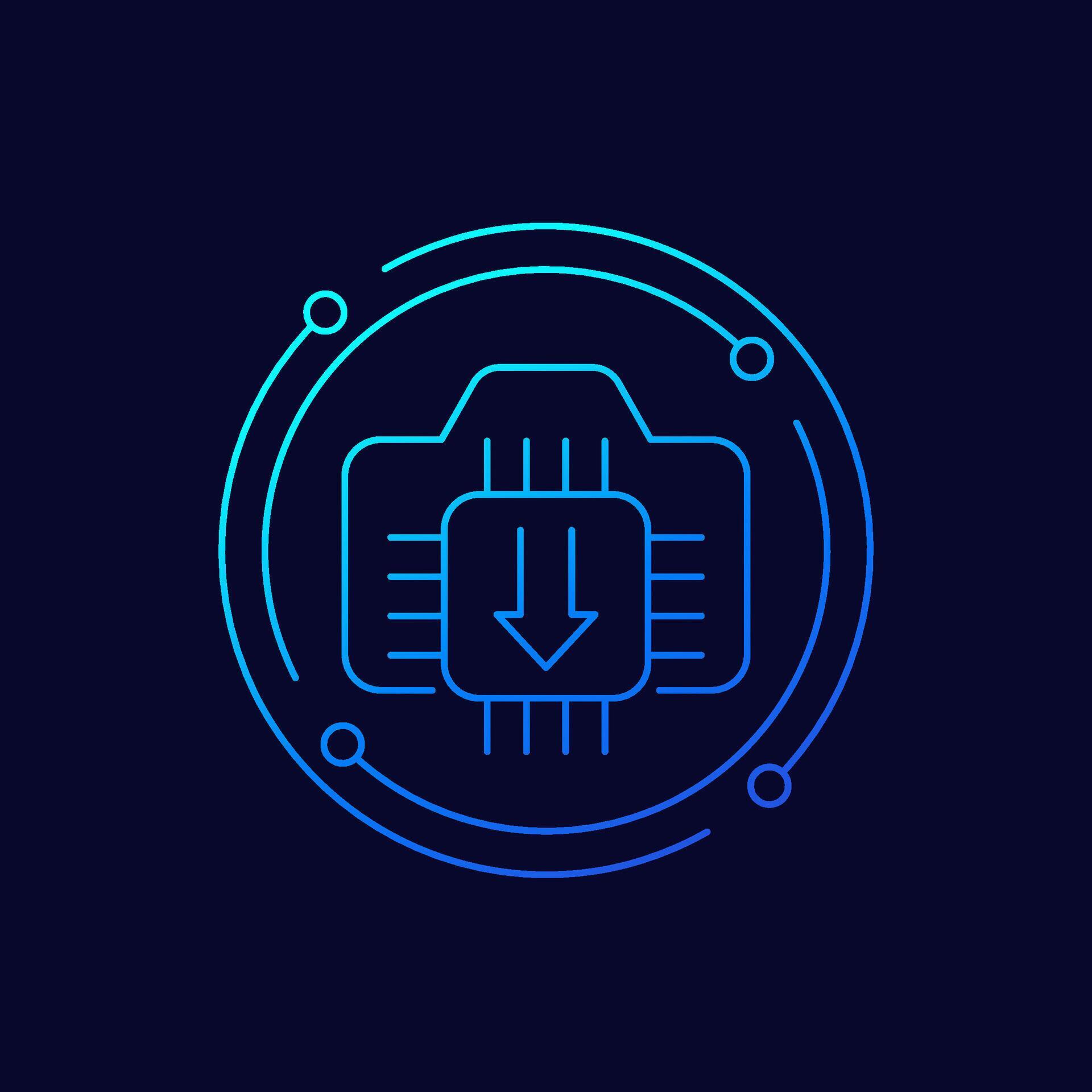 camera firmware update icon, linear design 53785266 Vector Art at Vecteezy