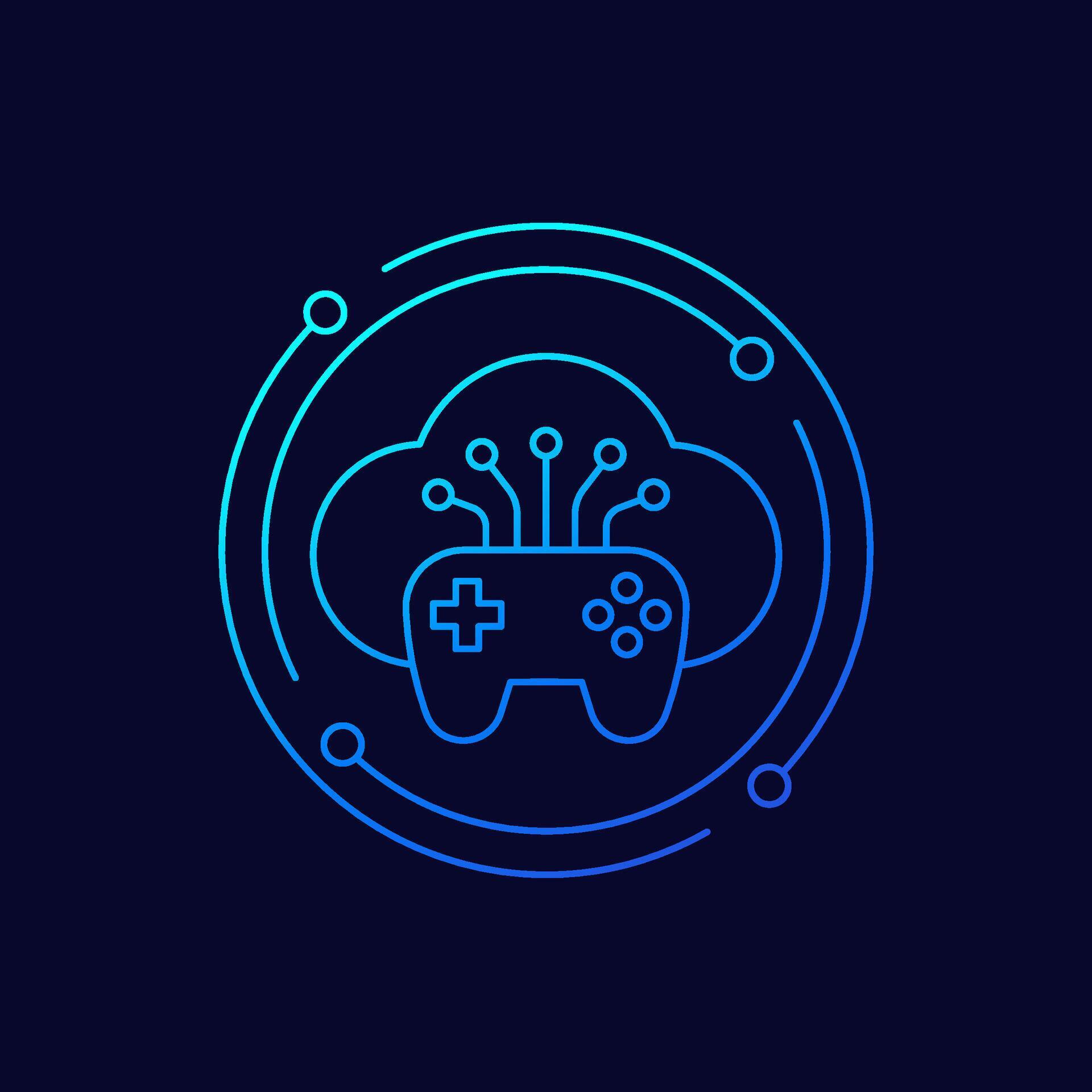 game server icon with gamepad, cloud gaming, linear design 53785281 ...