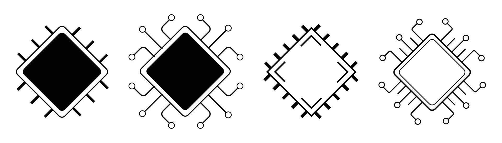Processor Line Icon Microchip Cpu Technology Board Central Processing Unit Design Element
