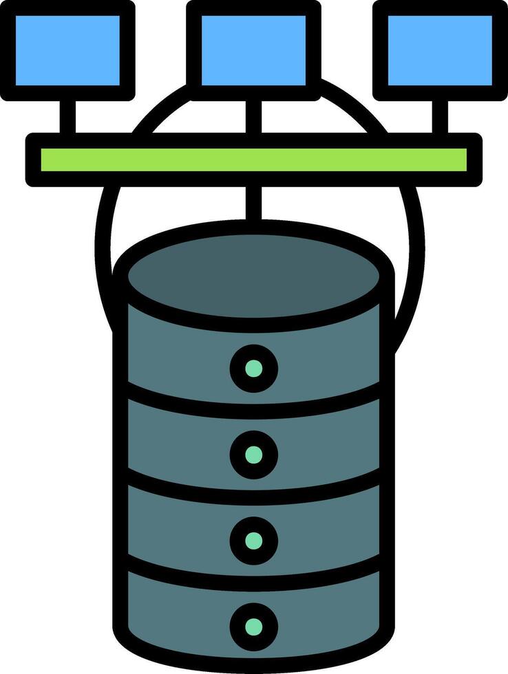 Database Line Filled Icon 53797275 Vector Art At Vecteezy