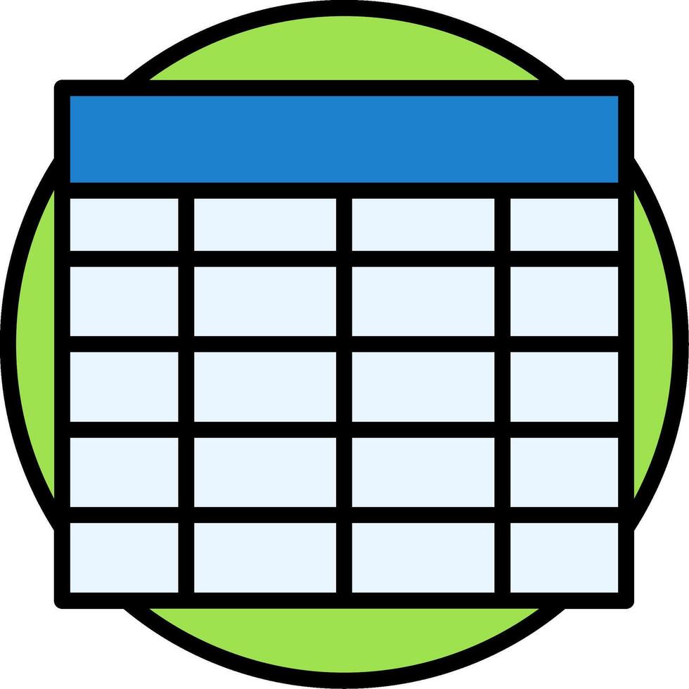 Table Line Filled Icon 53797301 Vector Art at Vecteezy