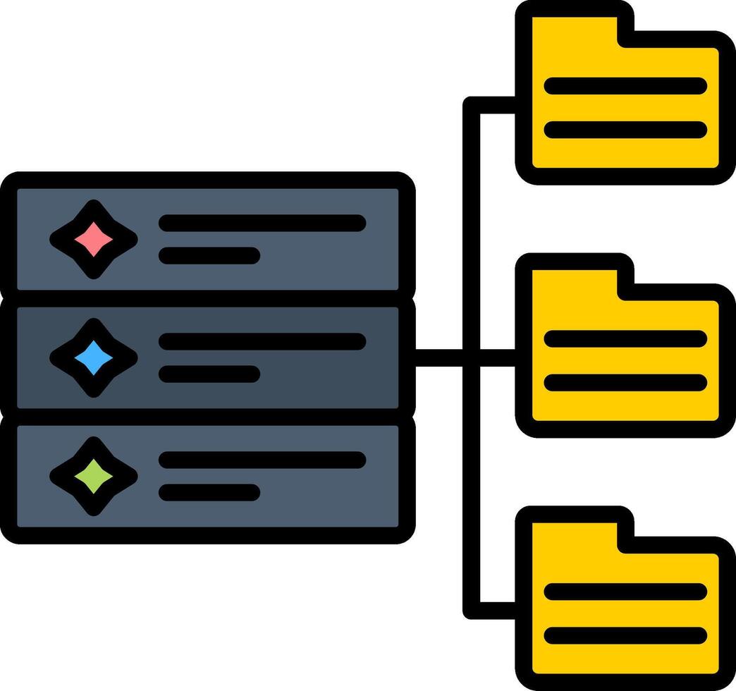 Database Line Filled Icon 53798960 Vector Art At Vecteezy
