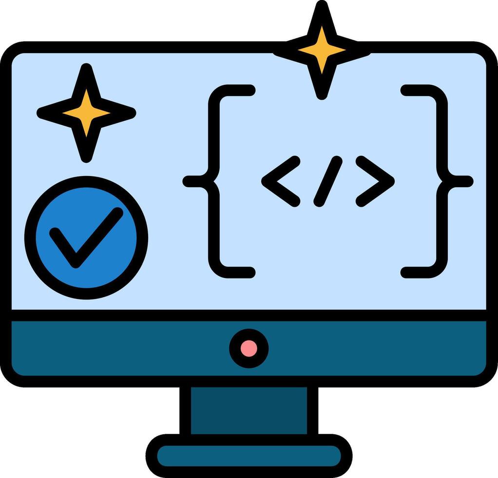 Clean Coding Line Filled Icon 53799360 Vector Art at Vecteezy