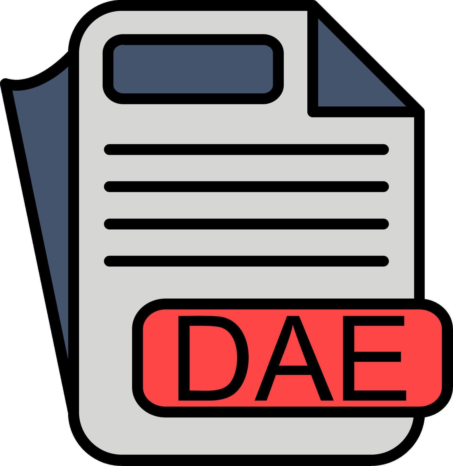 Dae File Format Line Filled Icon 53802005 Vector Art At Vecteezy