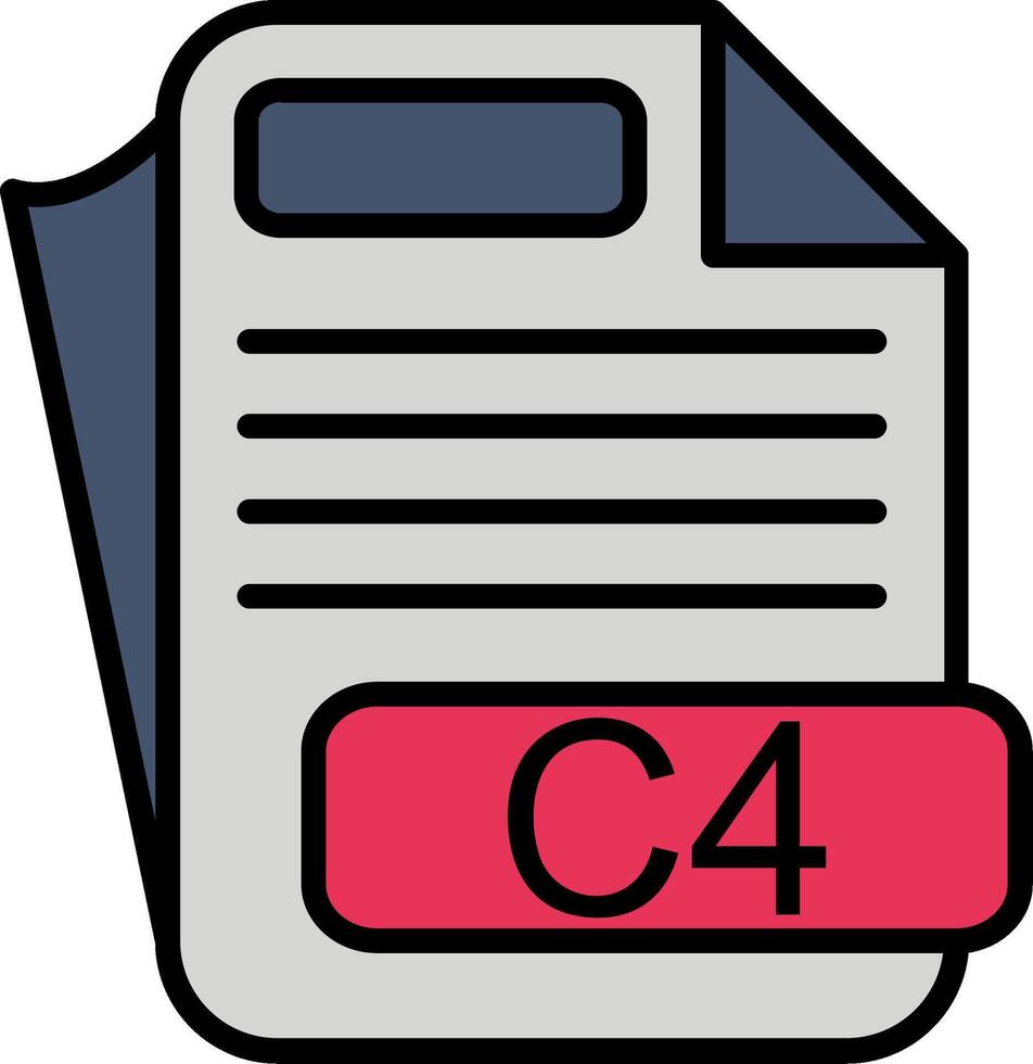 C4 File Format Line Filled Icon 53802102 Vector Art at Vecteezy