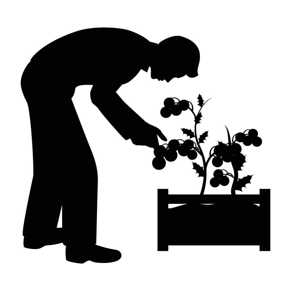 Silhouettes Of People Gardening With Tools 53803781 Vector Art At Vecteezy