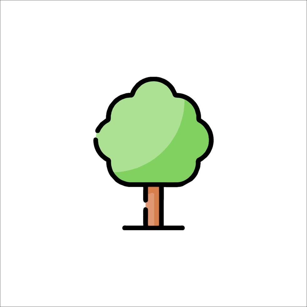 A tree icon in a flat style 53805062 Vector Art at Vecteezy