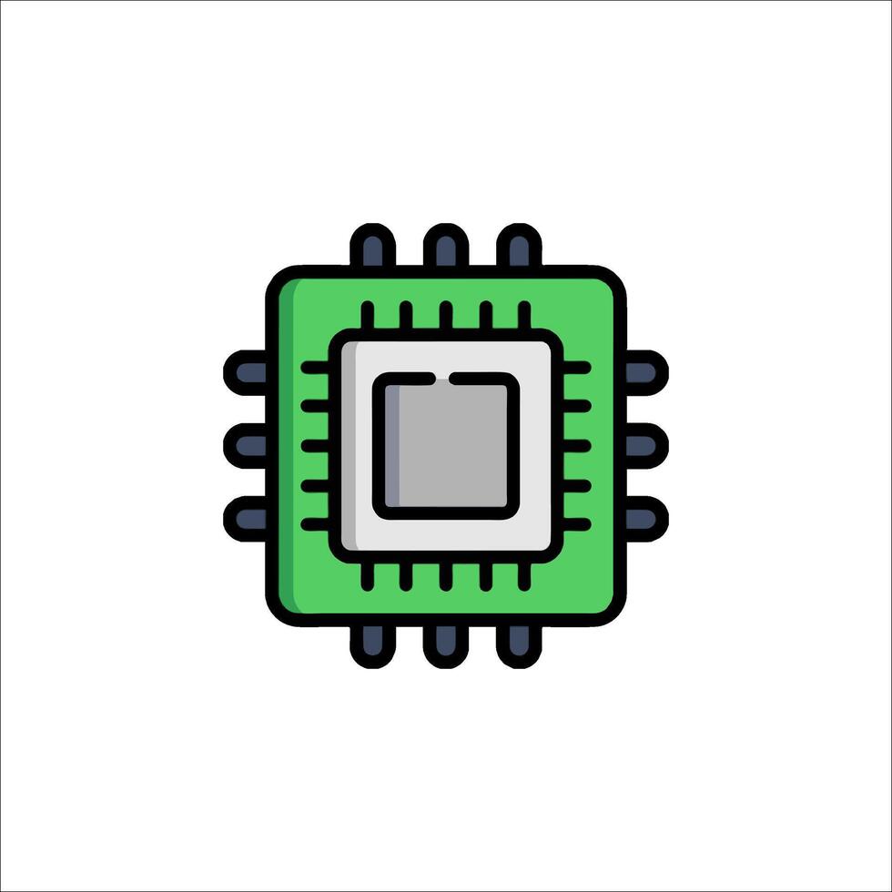 A computer processor icon on a white background 53805876 Vector Art at ...