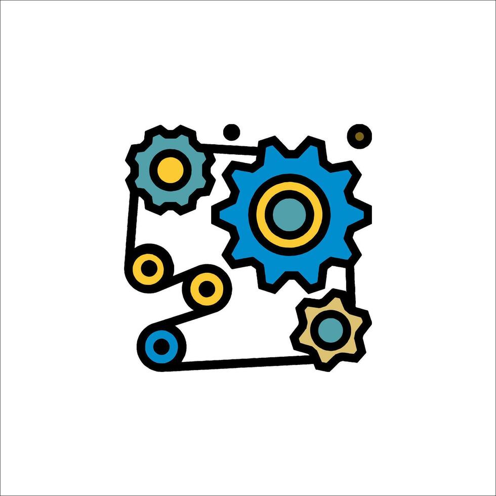 Gears icon, line style, illustration 53805879 Vector Art at Vecteezy