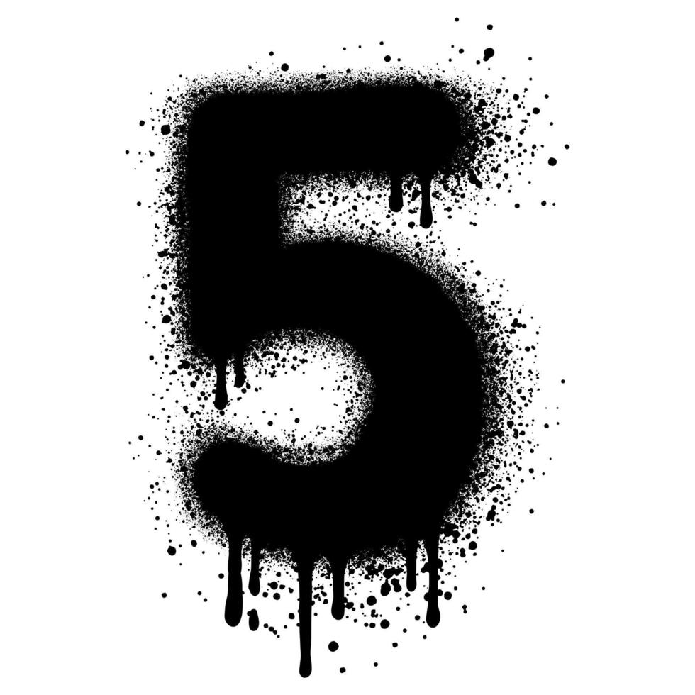 spray painted graffiti number 5 sprayed isolated with a white ... spray painted graffiti number 5 sprayed isolated with a white ...
