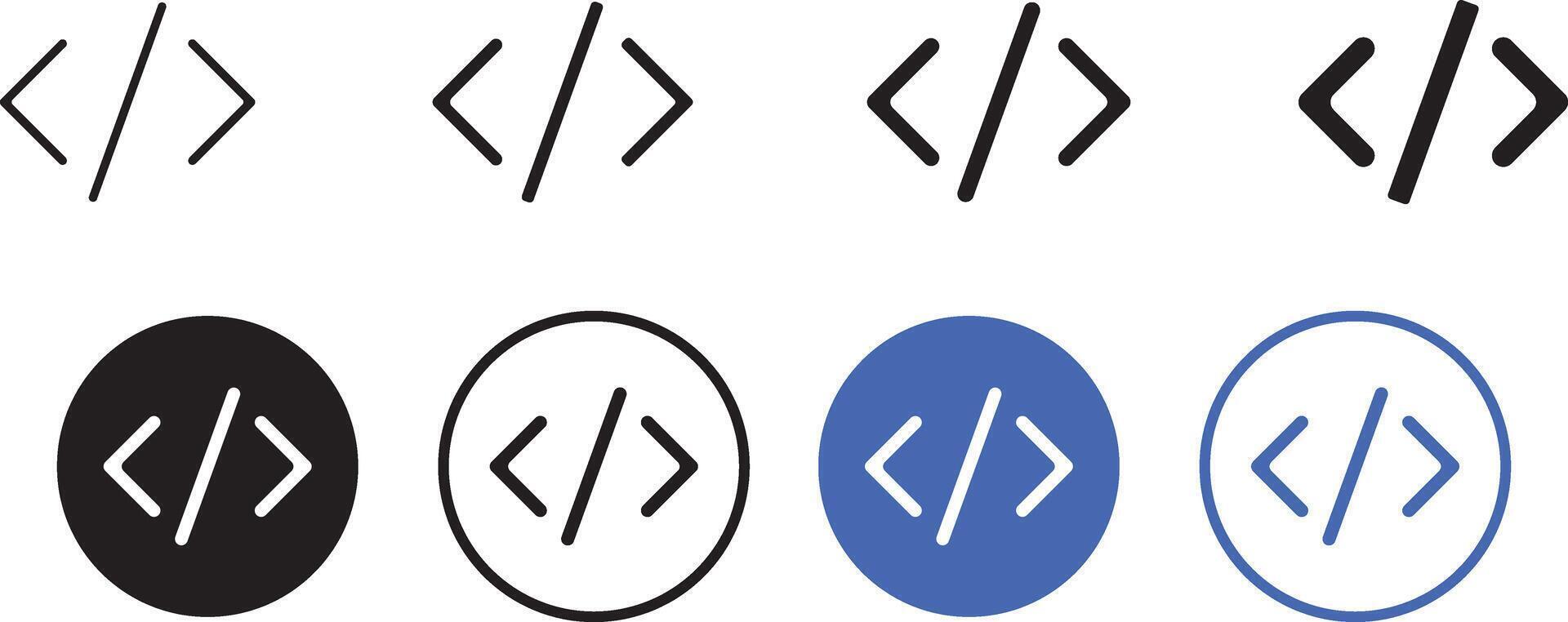 Coding or web development icon set 53816796 Vector Art at Vecteezy