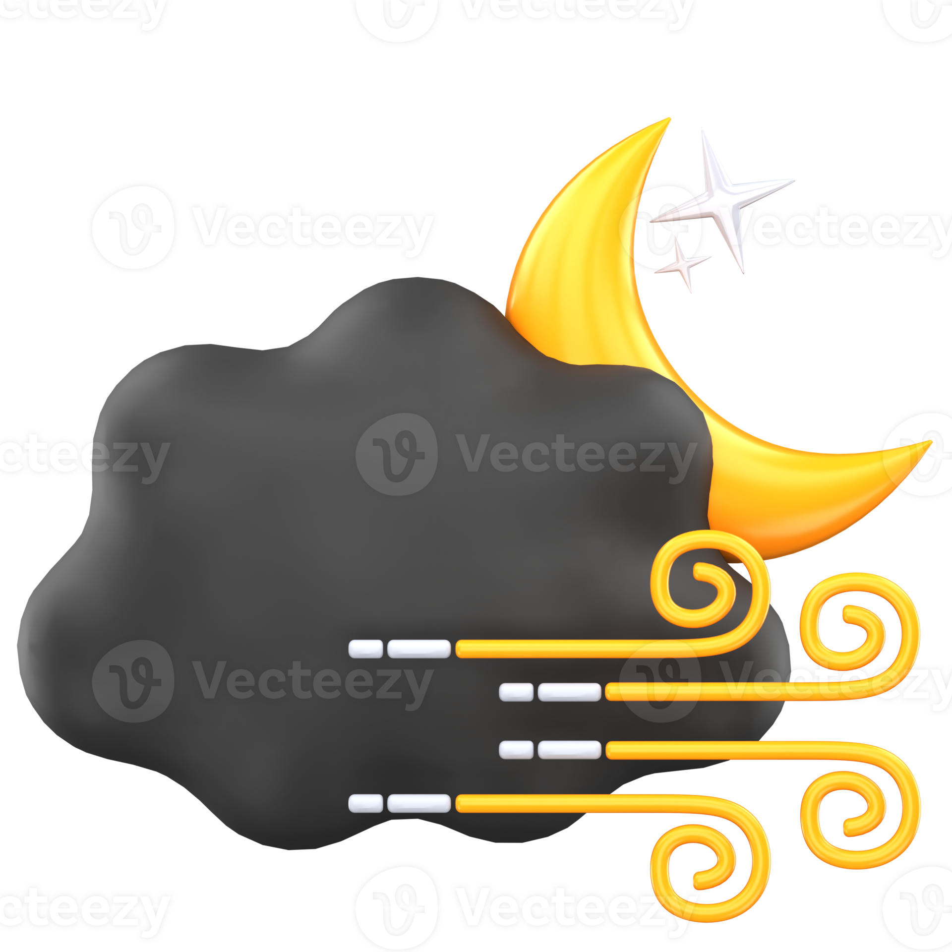 3d Illustration Midnight Wind Weather 53819814 Png